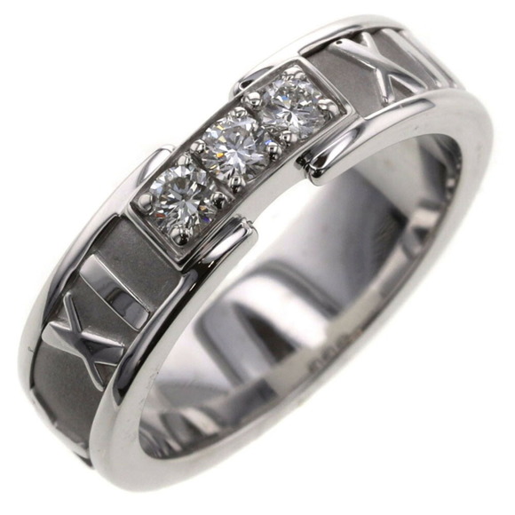 Tiffany & Co. | Jewelry | Tiffany Ring Atlas 3p K8 White Gold Diamond ...